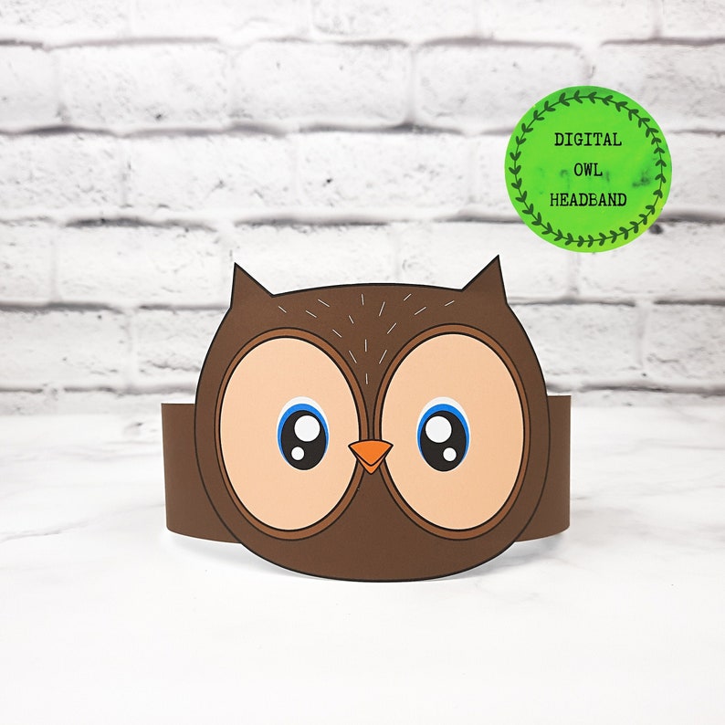 Owl Paper Crown Animal Paper Hat for Kids Instant Download - Etsy