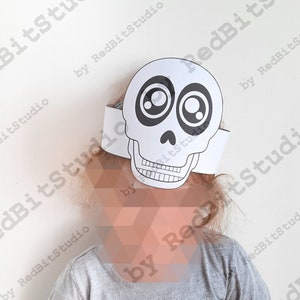 Skeleton Paper Crown, Halloween Paper Hat for Kids, Instant Download ...