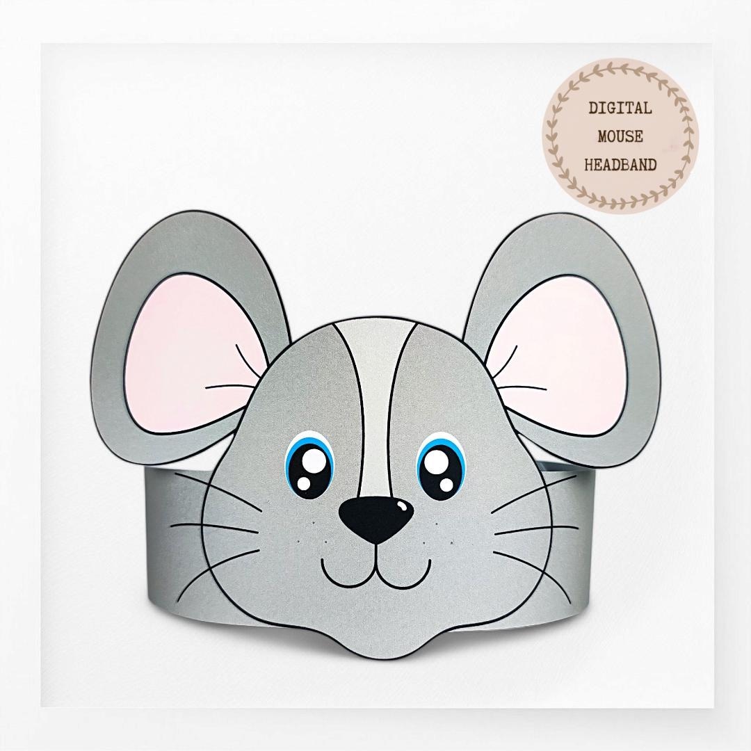 Mouse Paper Crown, Animal Paper Hat for Kids, Instant Download Paper ...