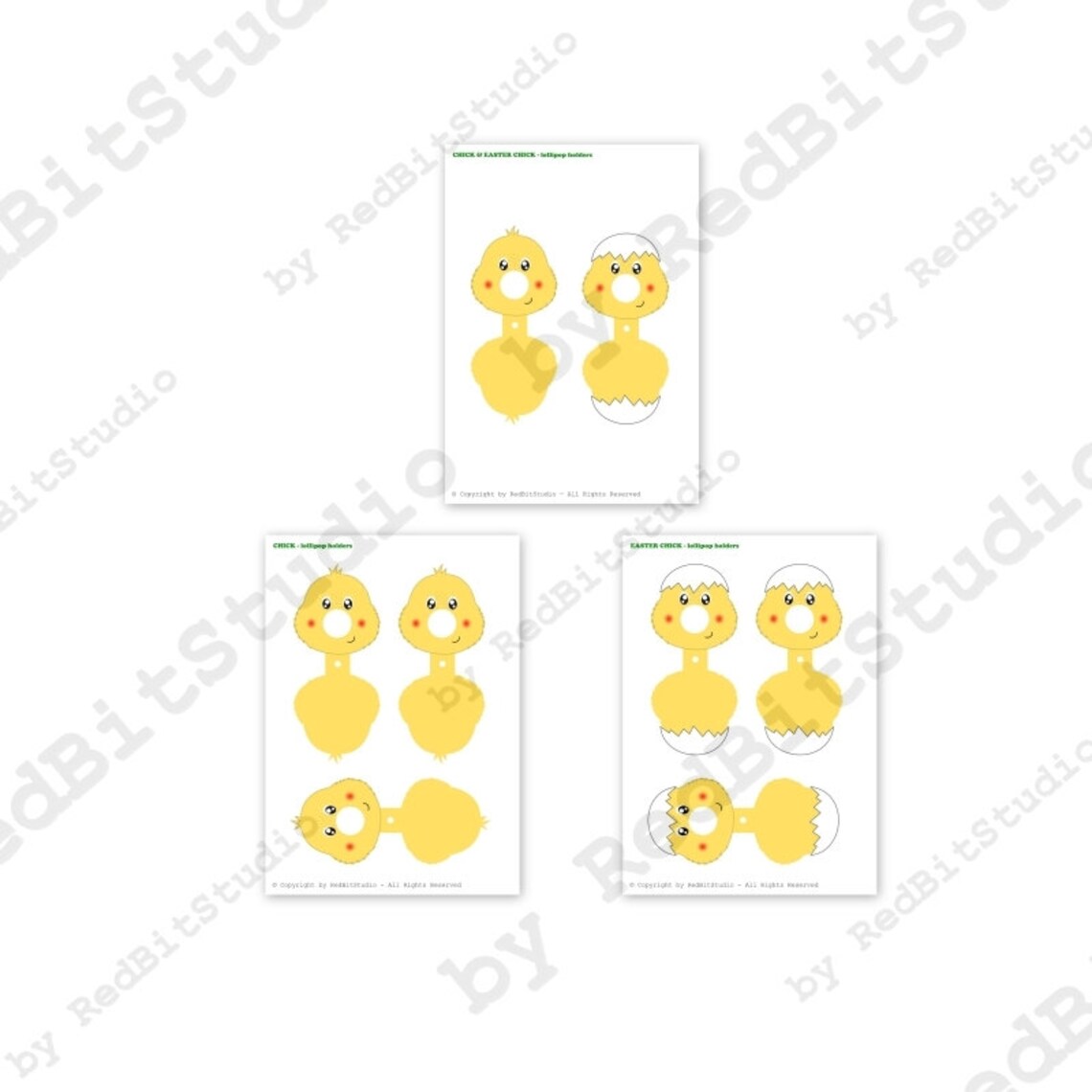 Chick Lollipop,easter Chick Instant Download Lollipop Holder,pdf File ...