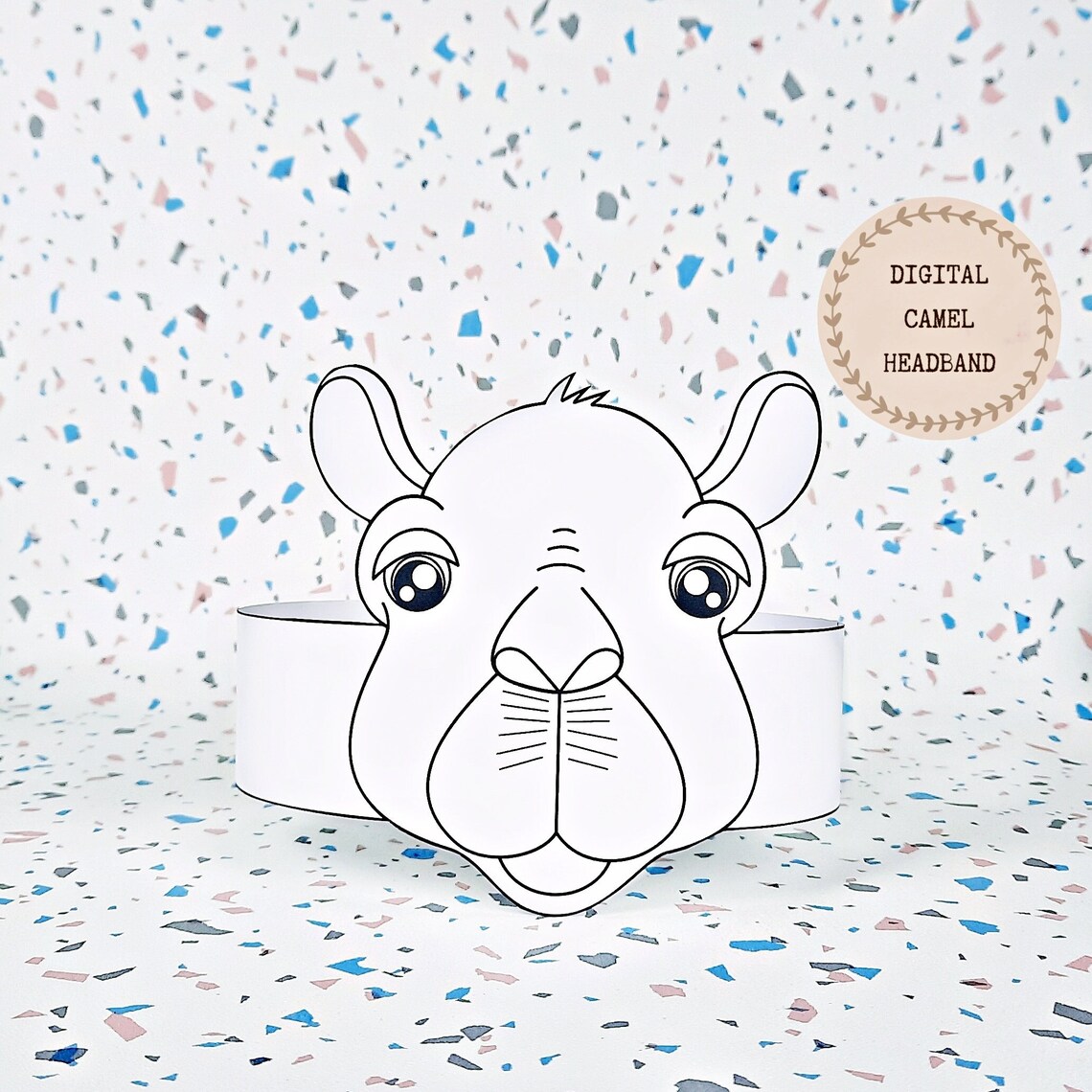 Camel Paper Coloring Crown, Animal Paper Hat for Kids, Instant Download ...