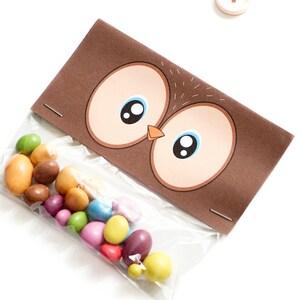 Owl Bag Topper, Birthday Treat Bag Toppers, Instant Download Favor Bag ...