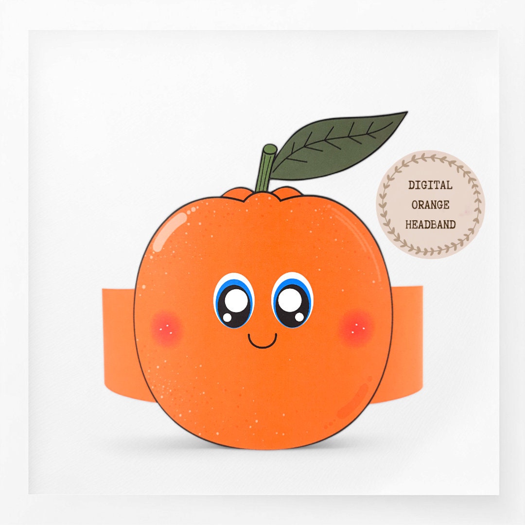 Orange Paper Crown,fruit Paper Hat for Kids, Instant Download Paper ...