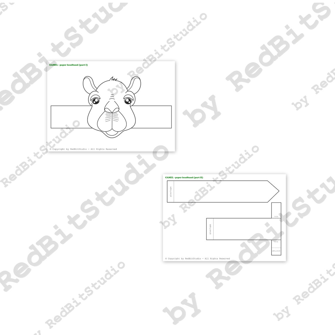 Camel Paper Coloring Crown, Animal Paper Hat for Kids, Instant Download ...