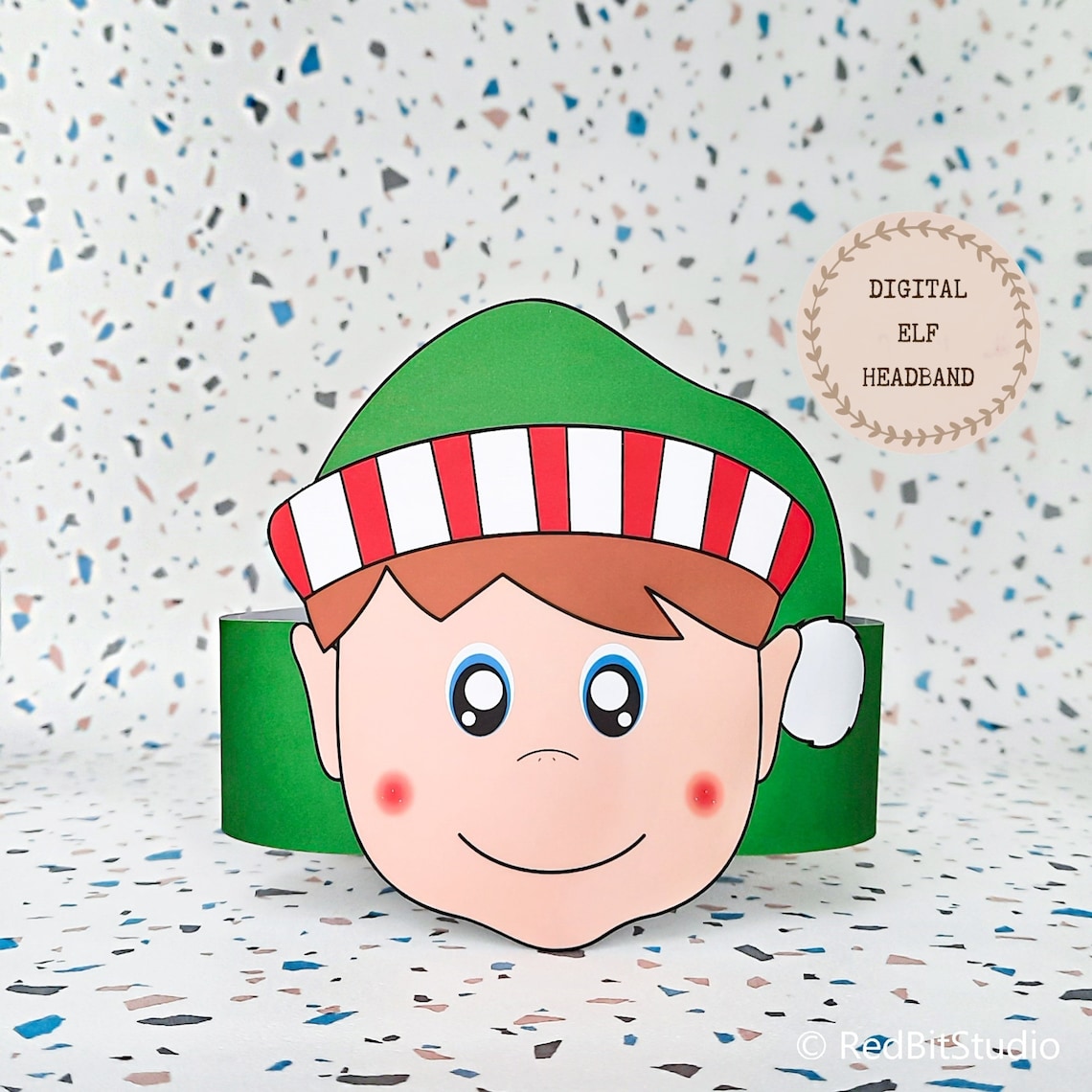 Elf Paper Crown Christmas Paper Hat for Kids Instant - Etsy
