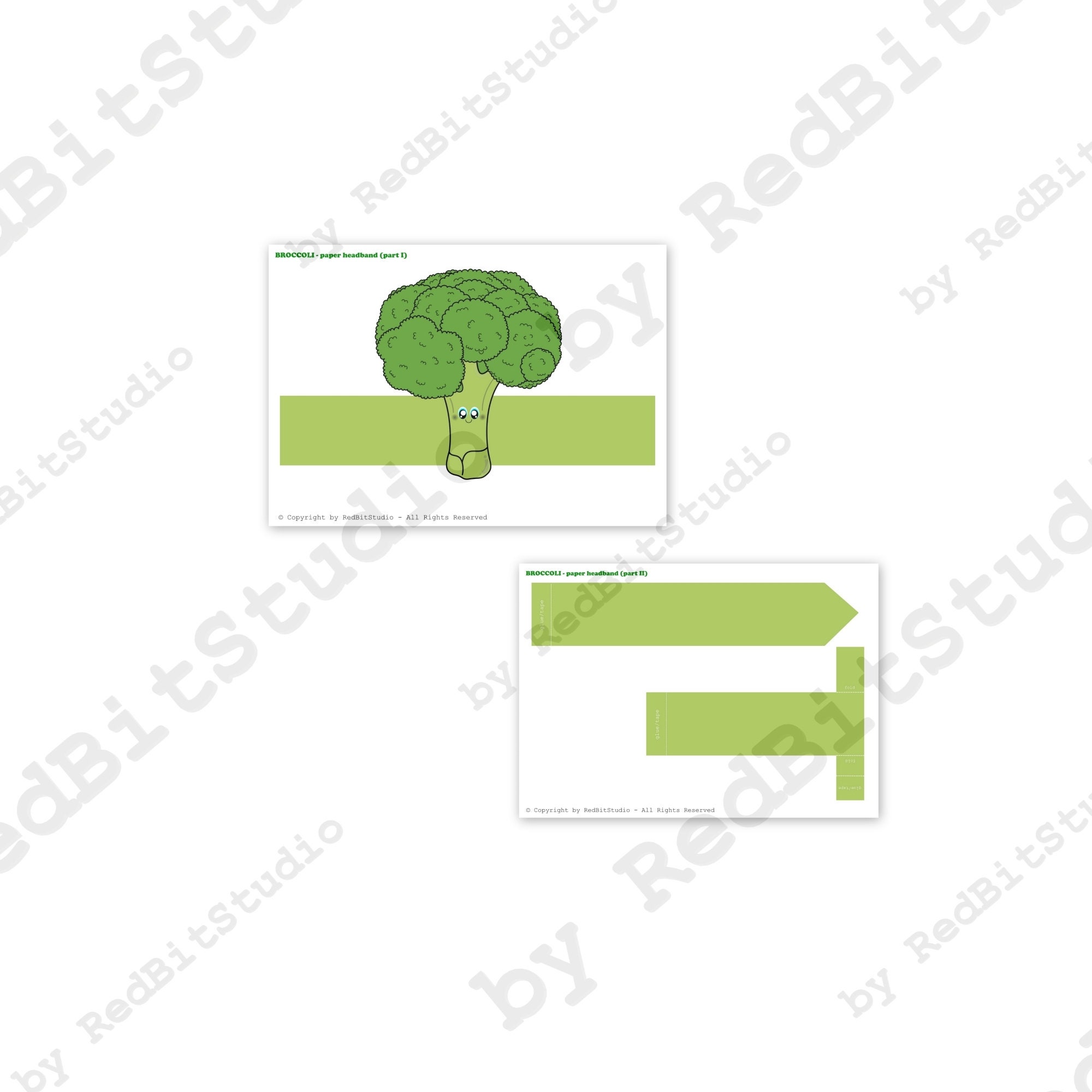 Broccoli Paper Crown,vegetable Paper Hat for Kids,instant Download ...
