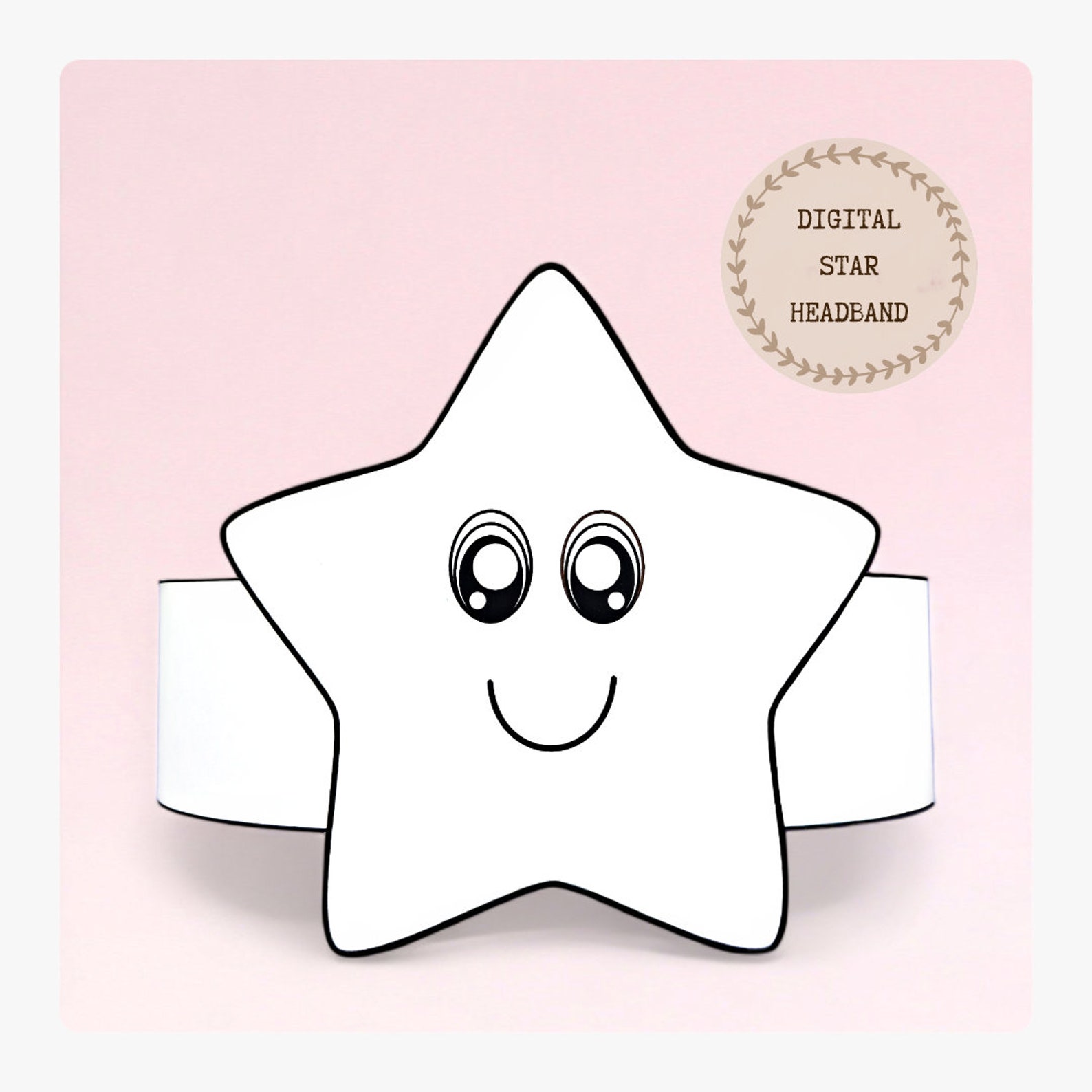 Star Paper Coloring Crown, Christmas Paper Hat for Kids, Instant ...