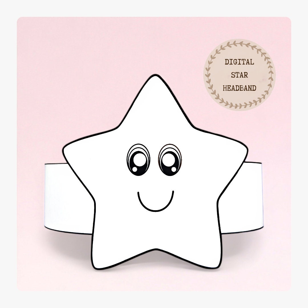 Star Paper Coloring Crown, Christmas Paper Hat for Kids, Instant ...