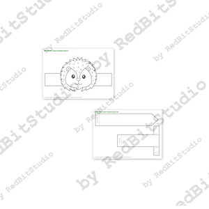 Hedgehog Paper Coloring Crown, Animal Paper Hat for Kids, Instant ...