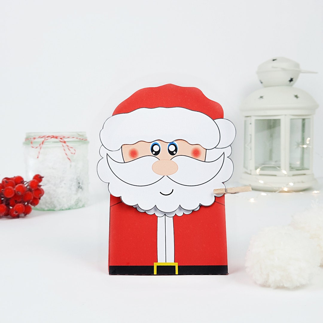 Santa Claus Gift Box Printable, Favor Box Christmas, Template to ...