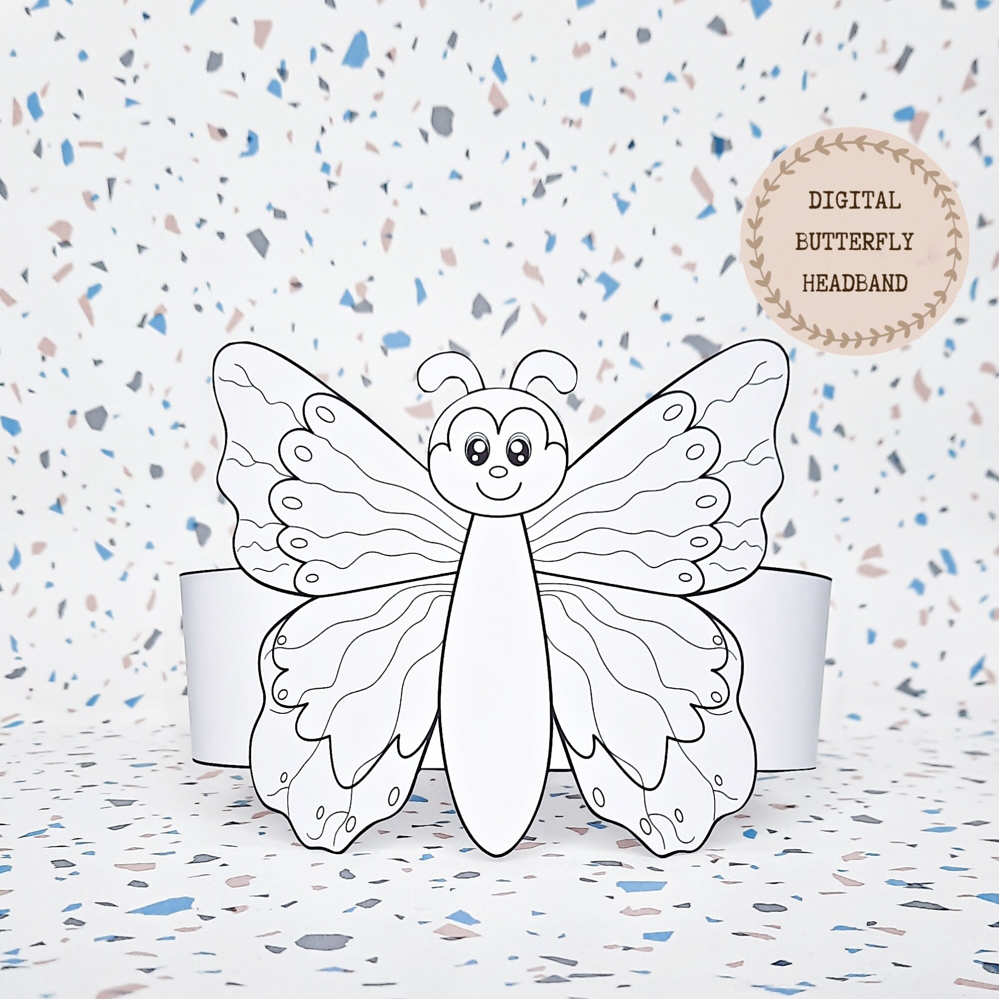 Butterfly Paper Coloring Crown Bug Paper Hat for Kids - Etsy