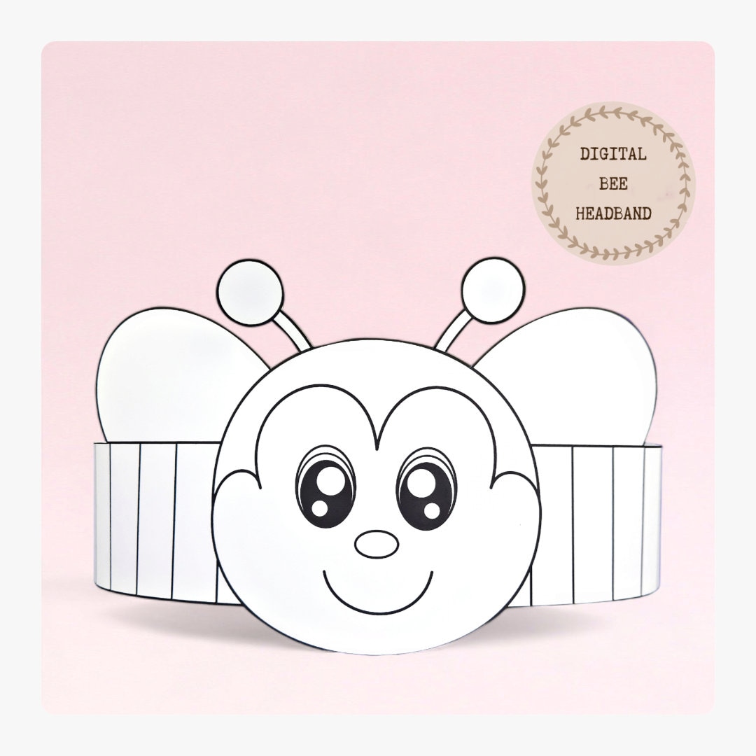Bee Paper Coloring Crown, Bug Paper Hat for Kids, Instant Download ...