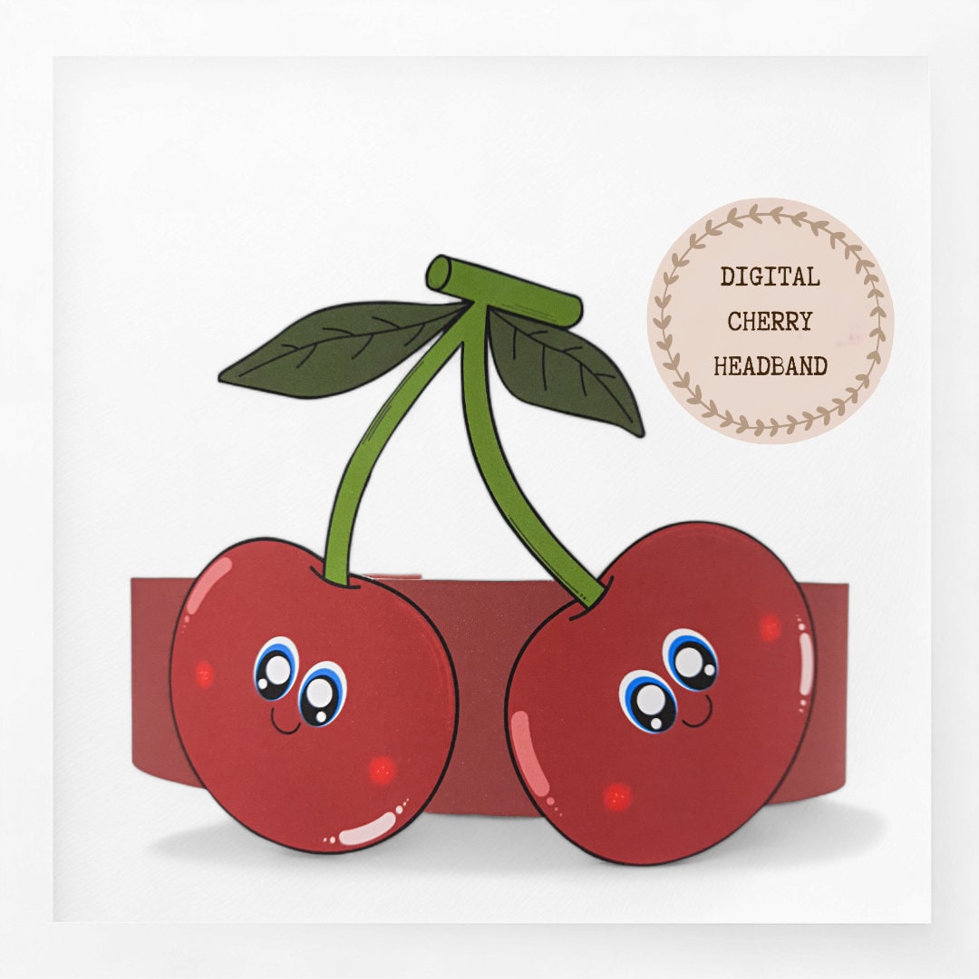 Cherry Paper Crown, Fruit Paper Hat for Kids, Instant Download Paper ...