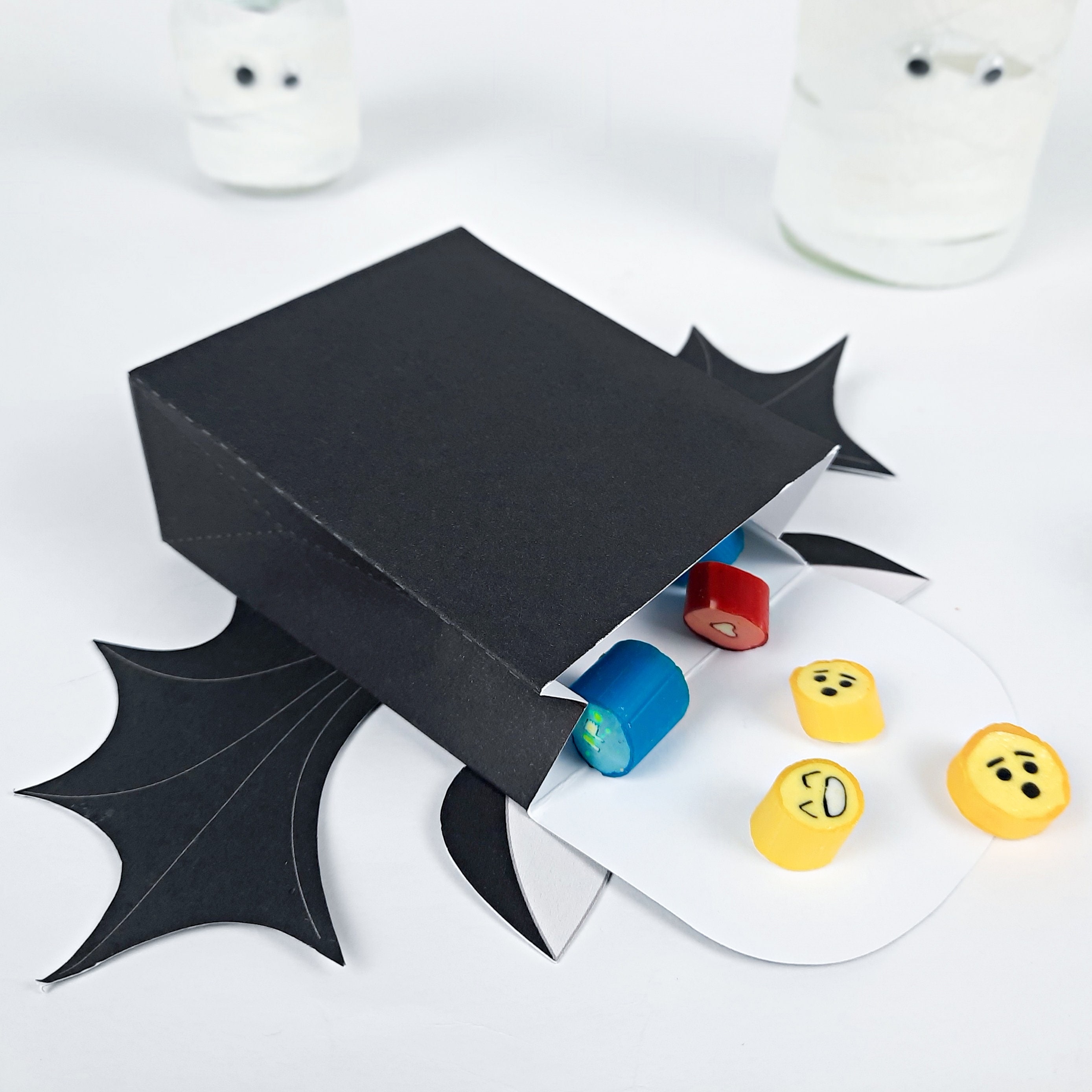 Bat Gift Box Printable Favor Box Halloween Template to - Etsy