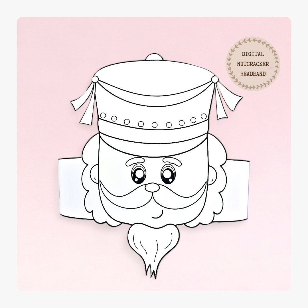 Nutcracker Paper Coloring Crown,christmas Paper Hat for Kids,instant ...