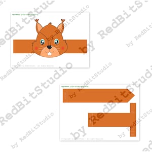 Squirrel Paper Crown, Animal Paper Hat for Kids, Instant Download Paper ...