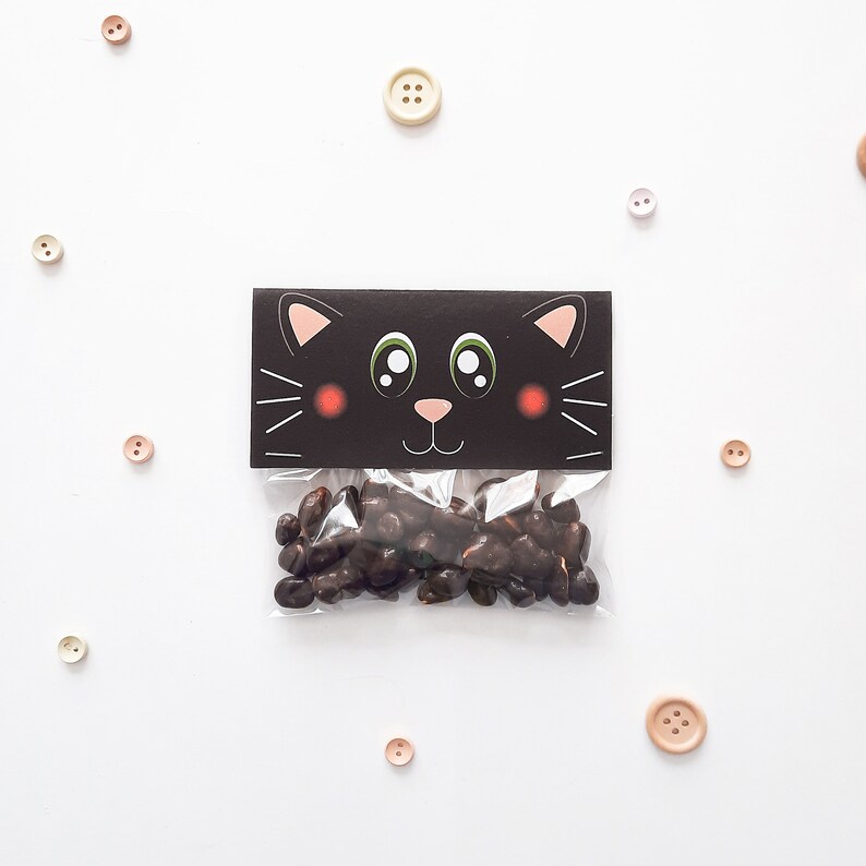 Cat Bag Topper,birthday Treat Bag Toppers, Instant Download Favor Bag ...