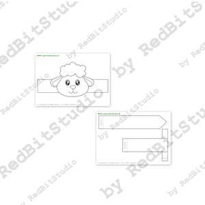 Sheep Paper Coloring Crown, Animal Paper Hat for Kids, Instant Download ...