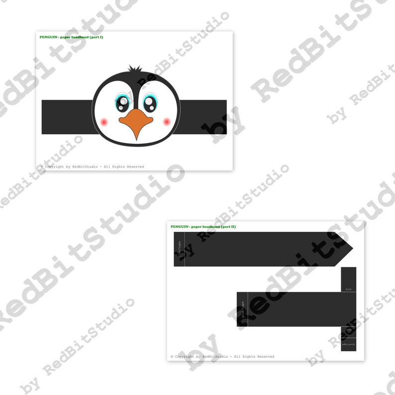 Penguin Paper Crown, Animal Paper Hat for Kids, Instant Download Paper ...