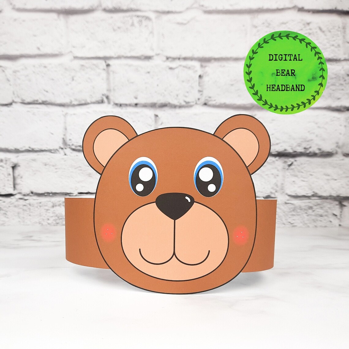 Bear Paper Crown, Animal Paper Hat for Kids, Instant Download Paper ...