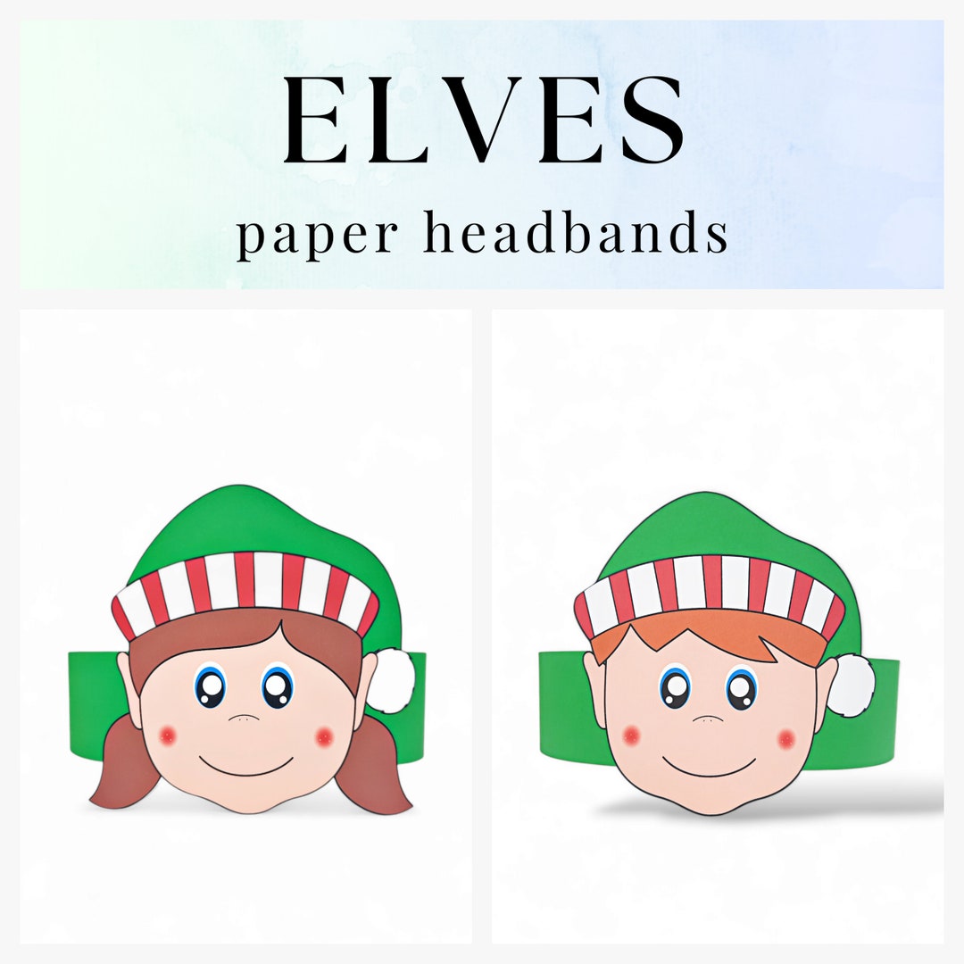 2 Elves Paper Crowns,elves Paper Hats for Kids,instant Download Paper ...