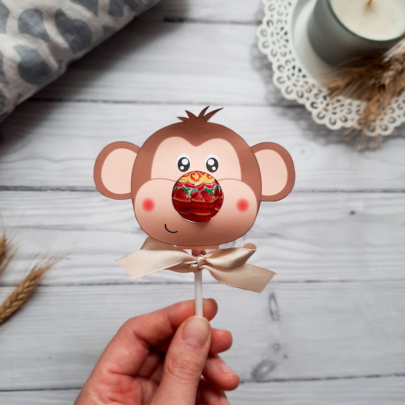 Monkey Lollipop, Instant Download Lollipop Holder,pdf File, Digital ...