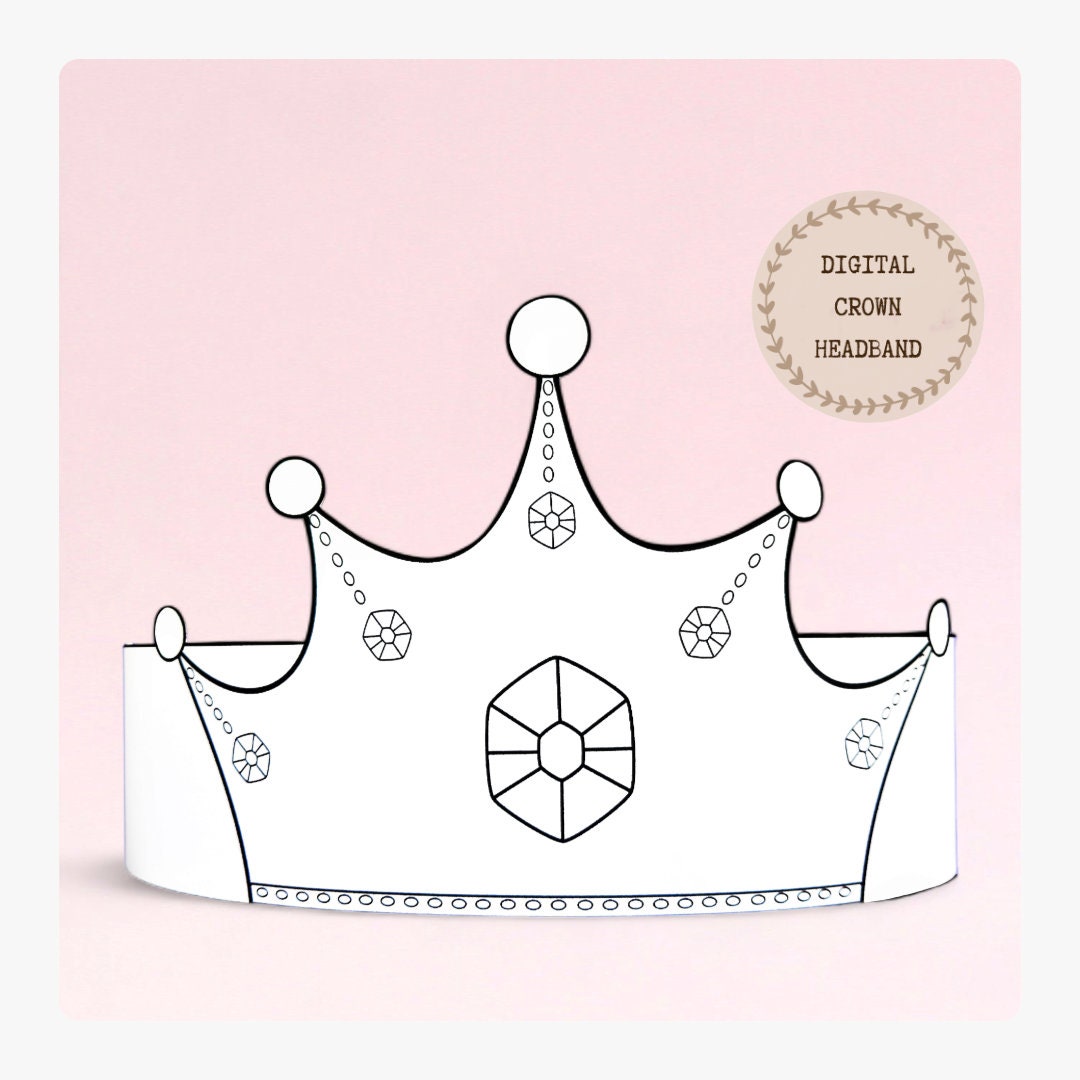 Princess Crown Paper Coloring Headband, Animal Paper Hat for Kids ...