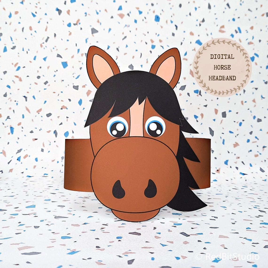 Horse Paper Crown, Animal Paper Hat for Kids, Instant Download Paper ...