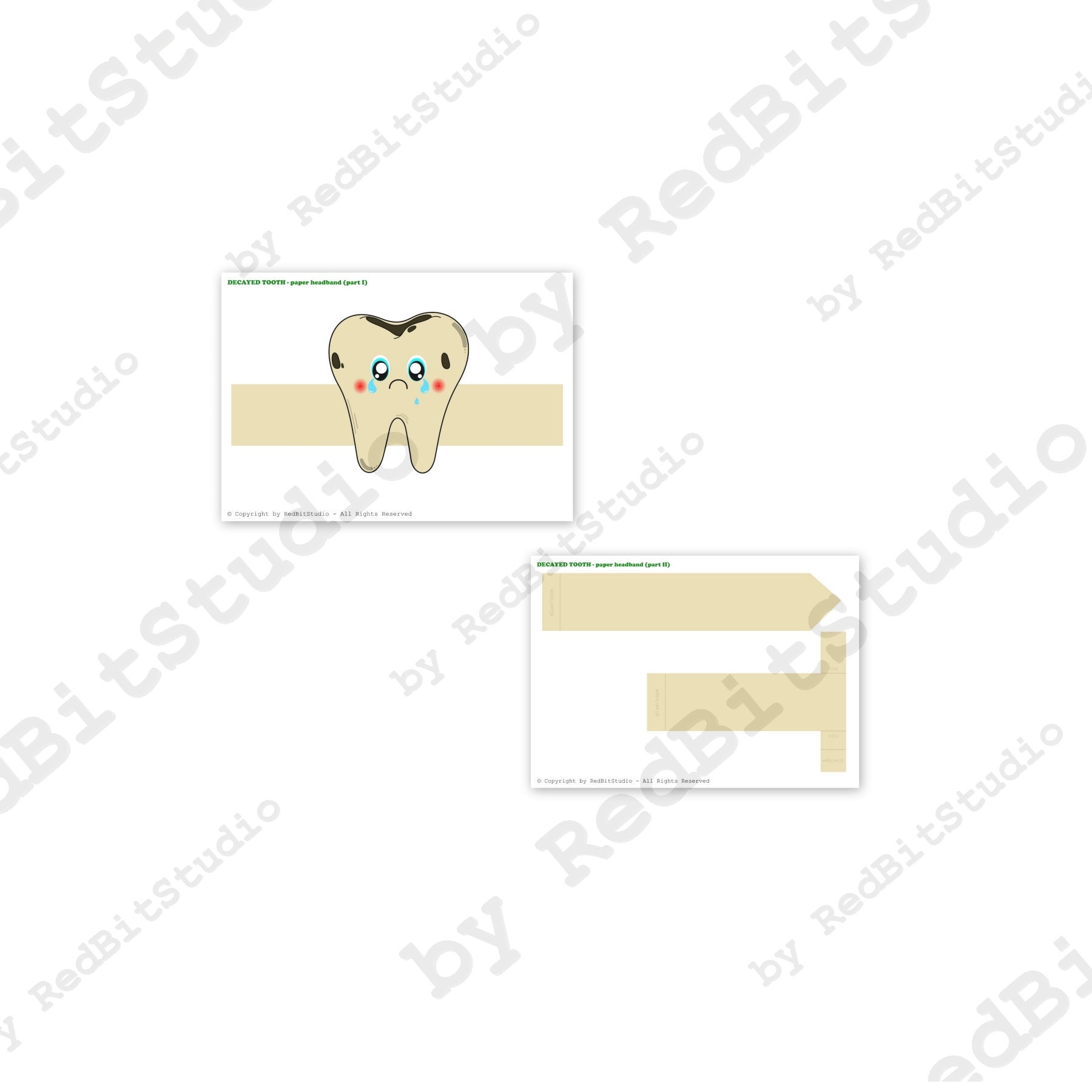 Decayed Tooth Paper Crown,tooth Paper Hat for Kids,instant Download ...