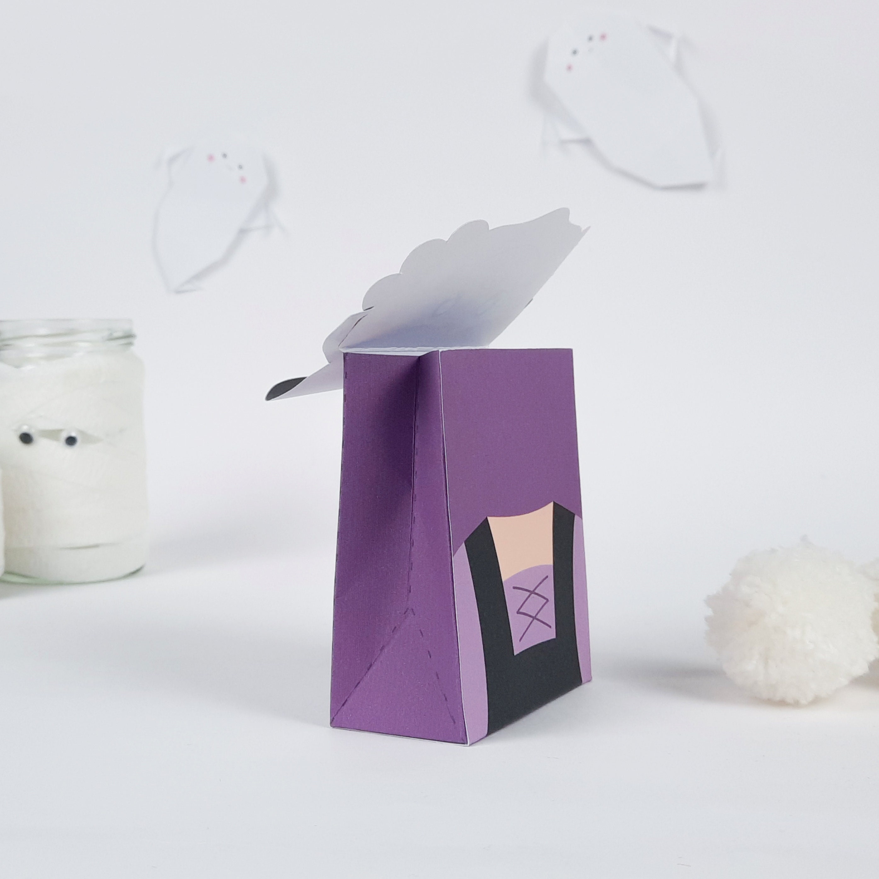 Witch Gift Box Printable, Favor Box Halloween, Template to Assemble Box ...