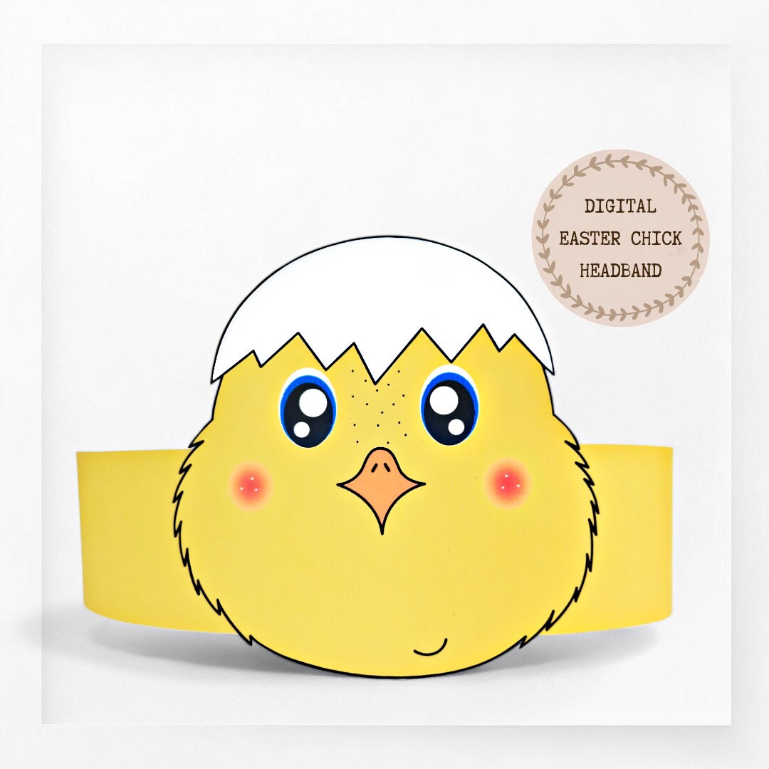 Easter Chick Paper Crown, Animal Paper Hat for Kids, Instant Download ...
