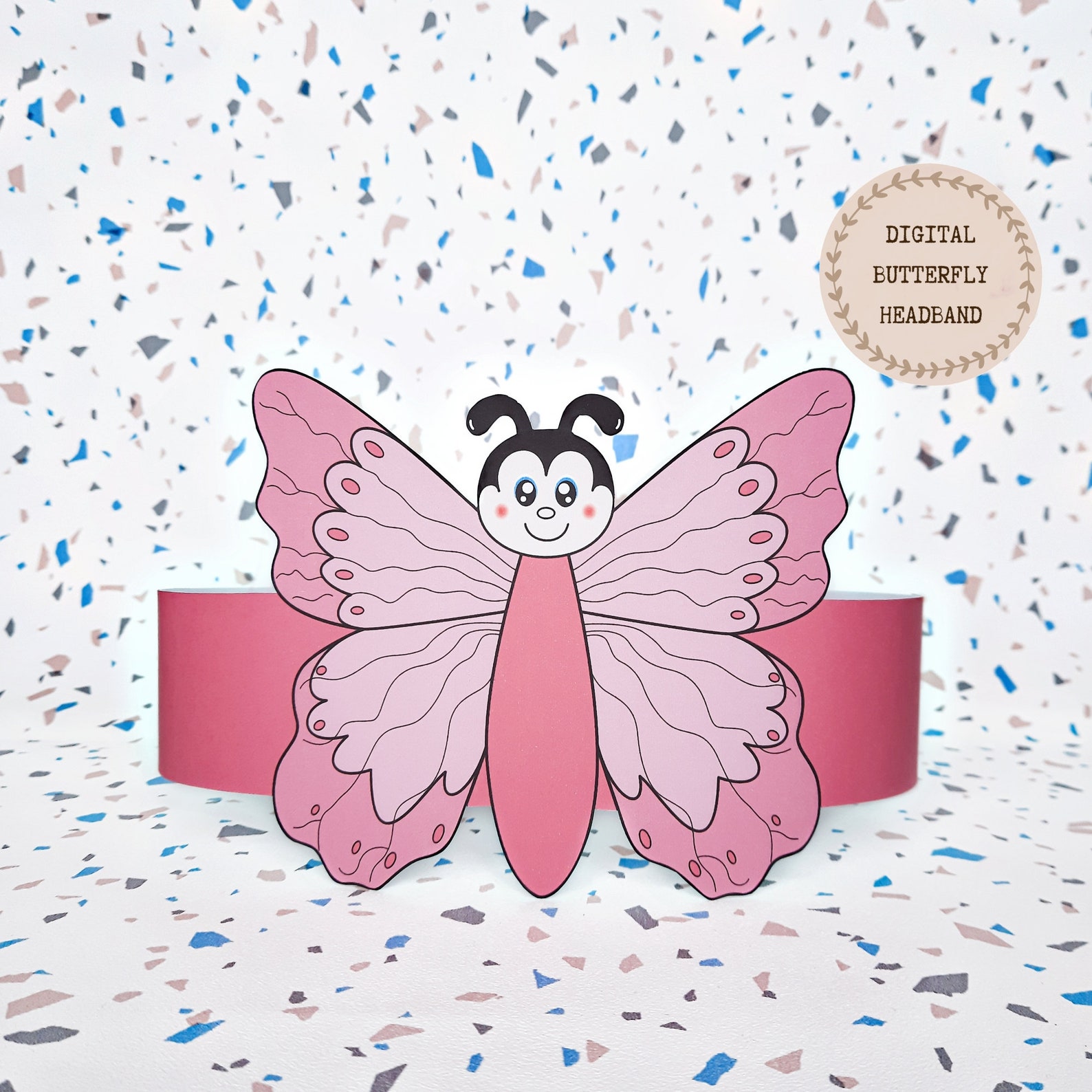 Butterfly Paper Crown, Animal Paper Hat for Kids, Instant Download ...