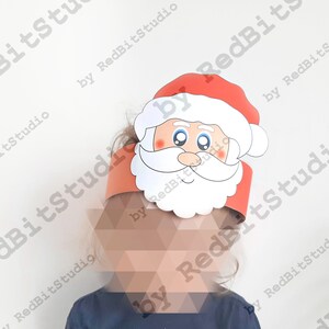 Santa Claus Paper Crown, Christmas Paper Hat for Kids, Instant Download ...