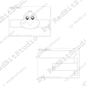 Bird Paper Coloring Crown, Animal Paper Hat for Kids, Instant Download ...