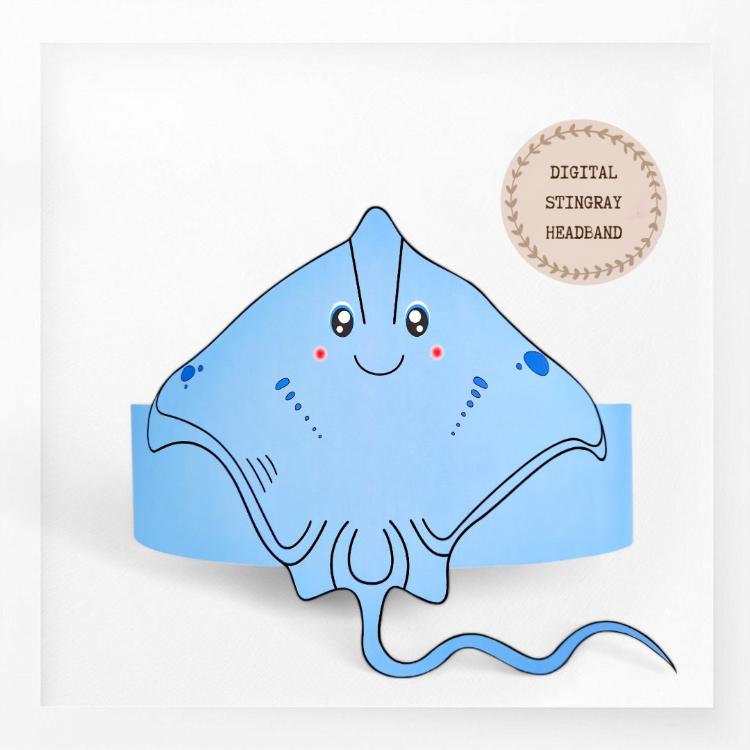Stingray Paper Crown, Animal Paper Hat for Kids, Instant Download Paper ...