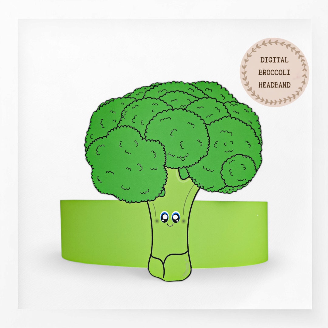 Broccoli Paper Crown,vegetable Paper Hat for Kids,instant Download ...