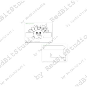 Turkey Paper Coloring Crown,thanksgiving Paper Hat for Kids,instant ...