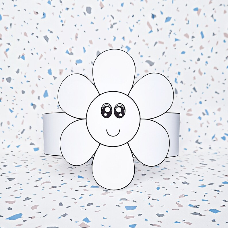 4 Flower Paper Coloring Crowns Flower Paper Hats for Kids - Etsy