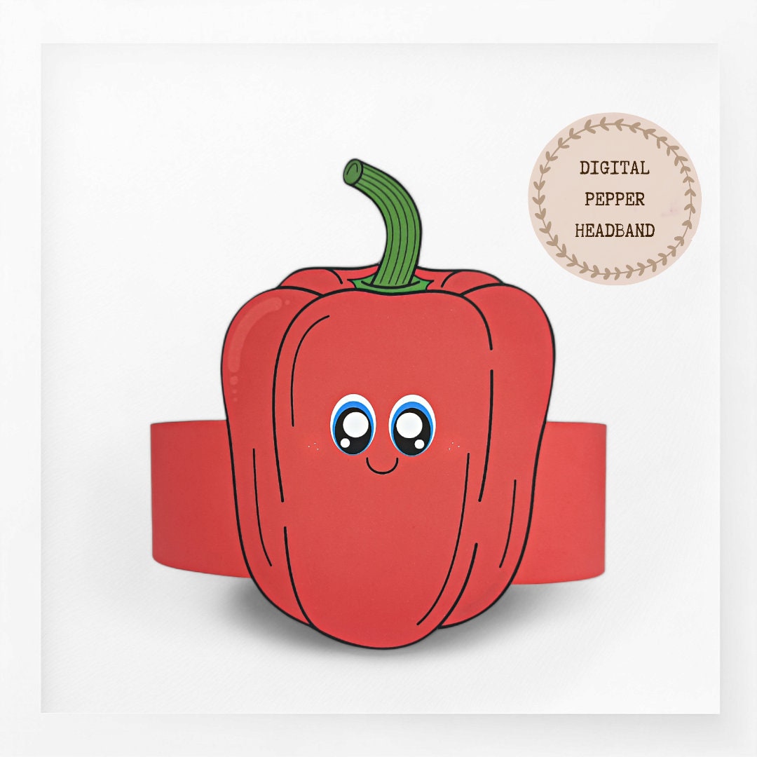 Pepper Paper Crown,vegetable Paper Hat for Kids,instant Download Paper ...