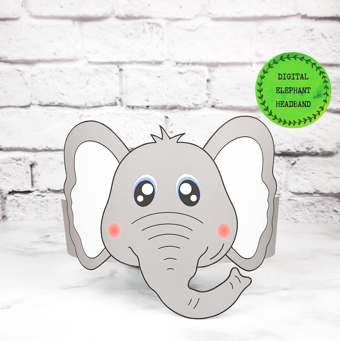 Elephant paper crown Animal paper hat for kids instant | Etsy