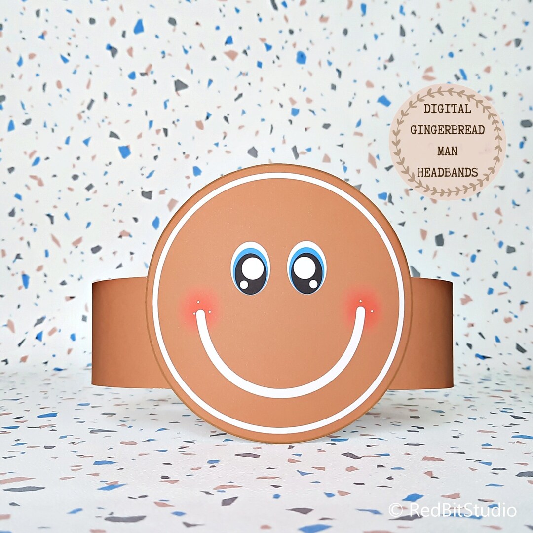 Gingerbread Man Paper Crown, Christmas Paper Hat for Kids, Instant ...