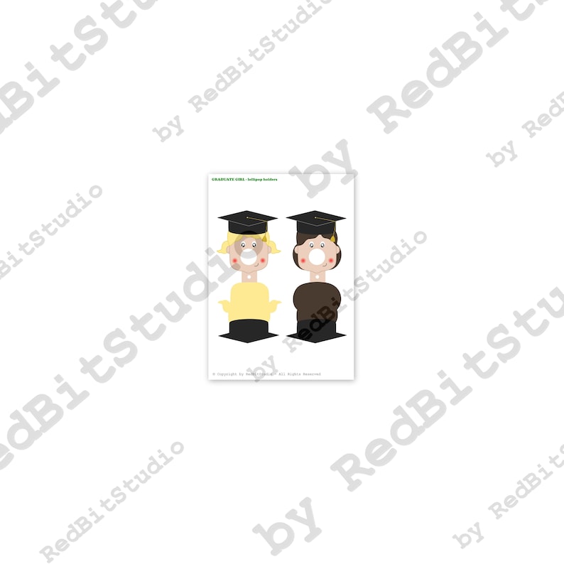 Graduate Girl Lollipop, Instant Download Lollipop Holder,pdf File ...