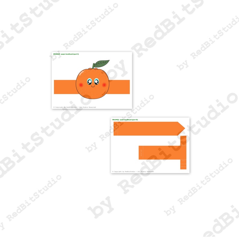 Orange Paper Crown,fruit Paper Hat for Kids, Instant Download Paper ...