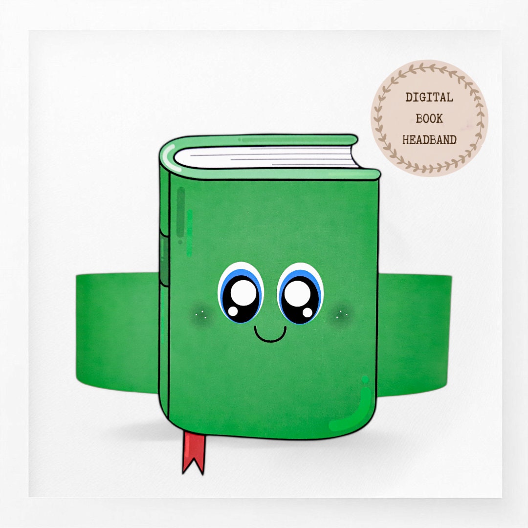 Book Paper Crown,back to School Paper Hat for Kids, Instant Download ...