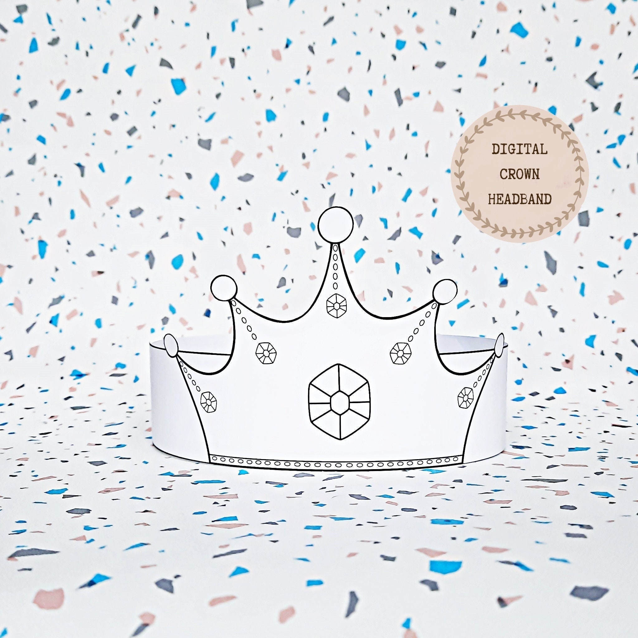 Princess Crown Paper Coloring Headband Animal Paper Hat for - Etsy