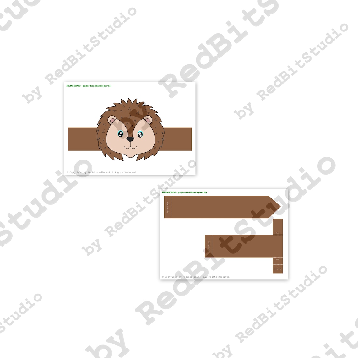 Hedgehog Paper Crown, Animal Paper Hat for Kids, Instant Download Paper ...