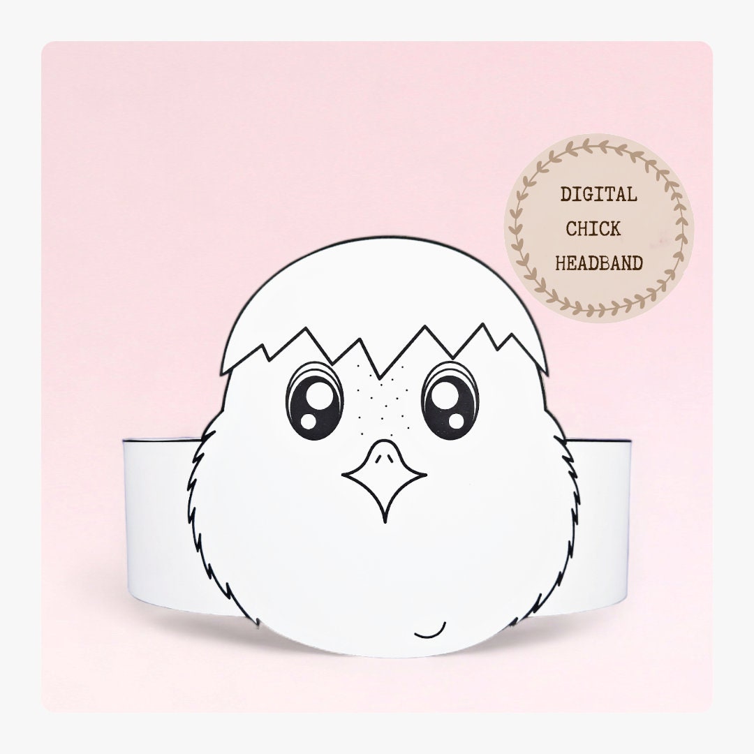 Easter Chick Paper Coloring Crown,bird Paper Hat for Kids,instant ...