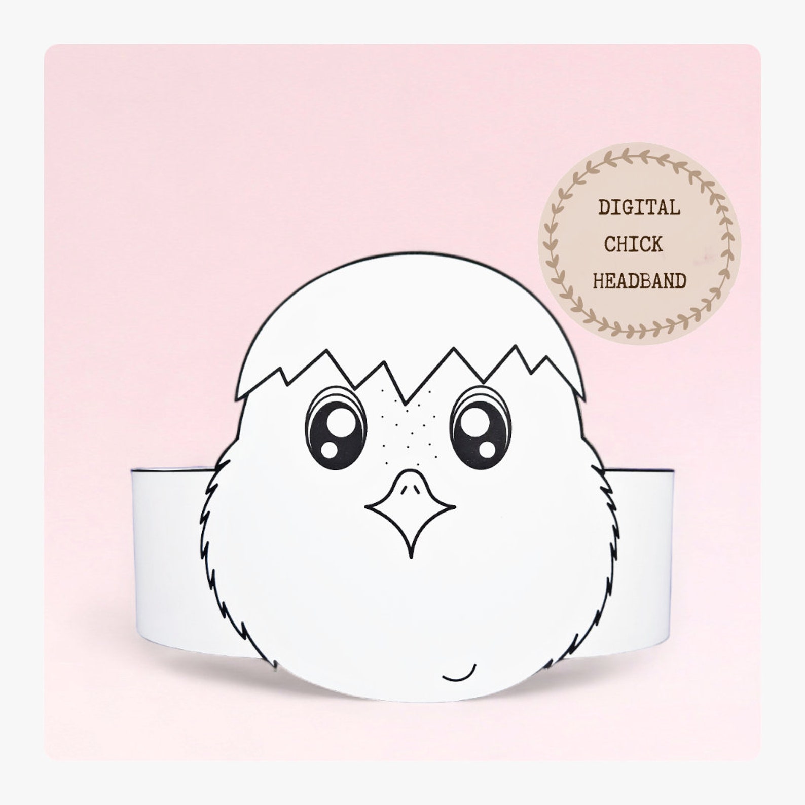 Easter Chick Paper Coloring Crown,bird Paper Hat for Kids,instant ...