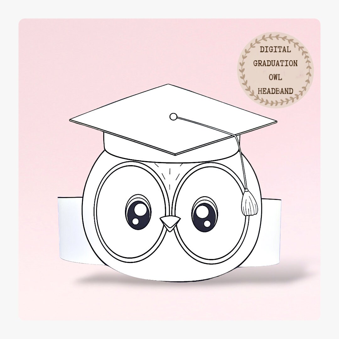 Graduation Owl Paper Coloring Crown,animal Hat for Kids,instant ...