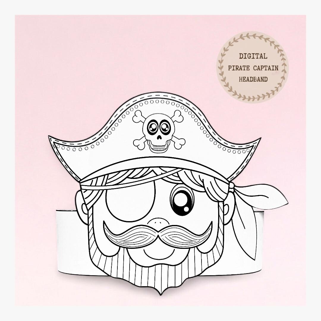 Pirate Captain Paper Coloring Crown,pirates Hat for Kids,instant ...